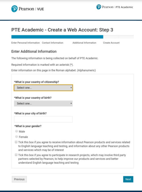 How to create an account On pearsonpte.com – Buy PTE Voucher from PTENOTE